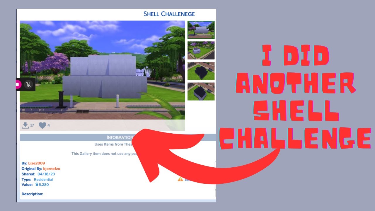 I DID ANOTHER SIMS 4 SHELL CHALLENGE - YouTube