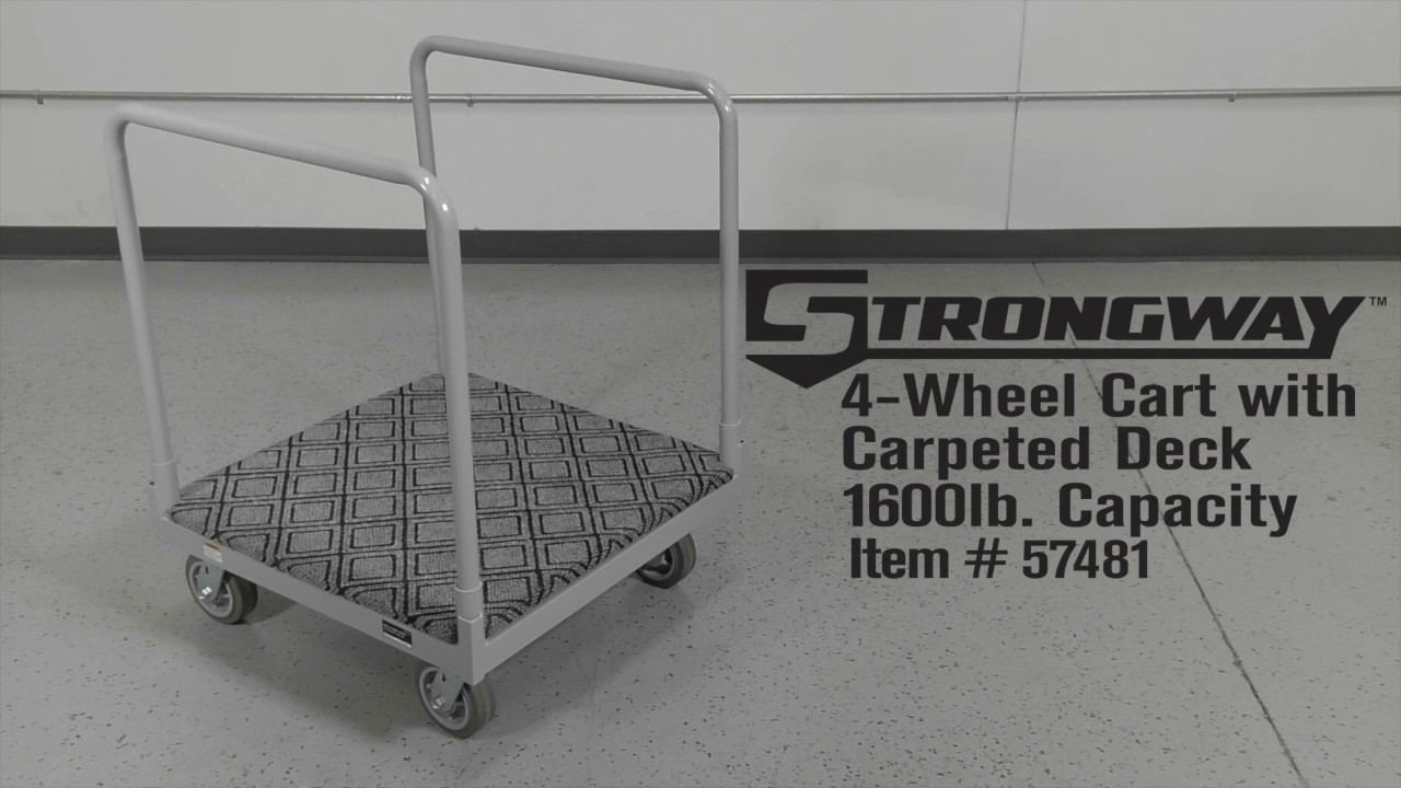 Strongway 4-Wheel Cart with Carpeted Deck 1600-Lb. Capacity - YouTube