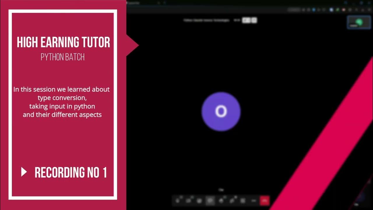 High Earning Tutor Python Recording 1 Type Conversion Taking Input Urdu Hindi Youtube
