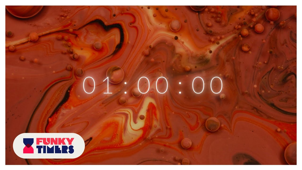 1 Hour 4K Colourful Abstract Ink Art Countdown Timer | Macro Ink ...