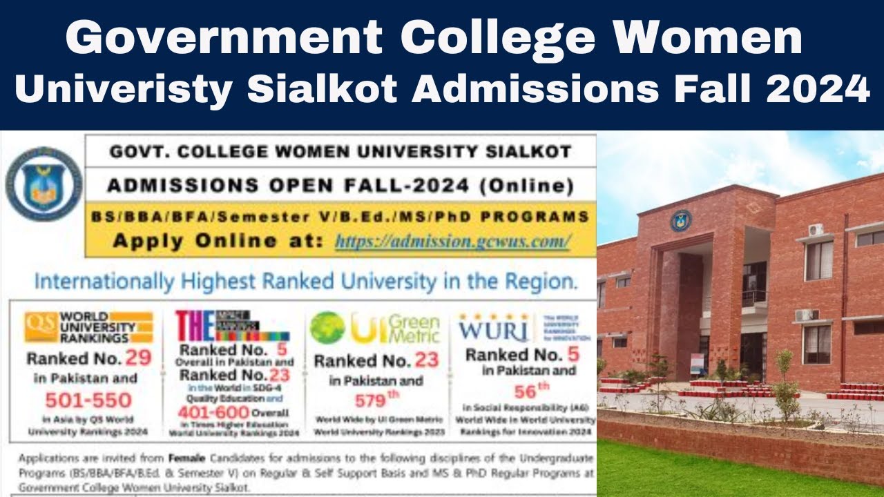 Complete Guide to Fall 2024 Admissions at Government College Women ...