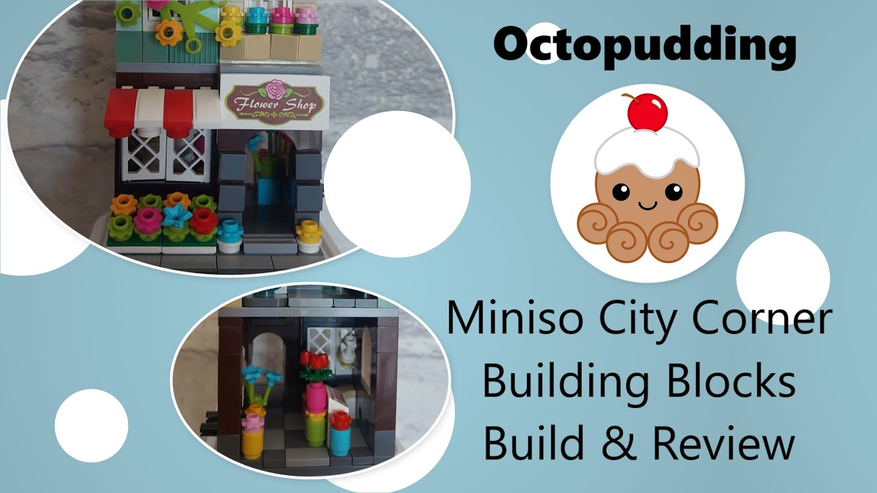 Miniso City Corner Building Bricks Flower shop build & review - YouTube