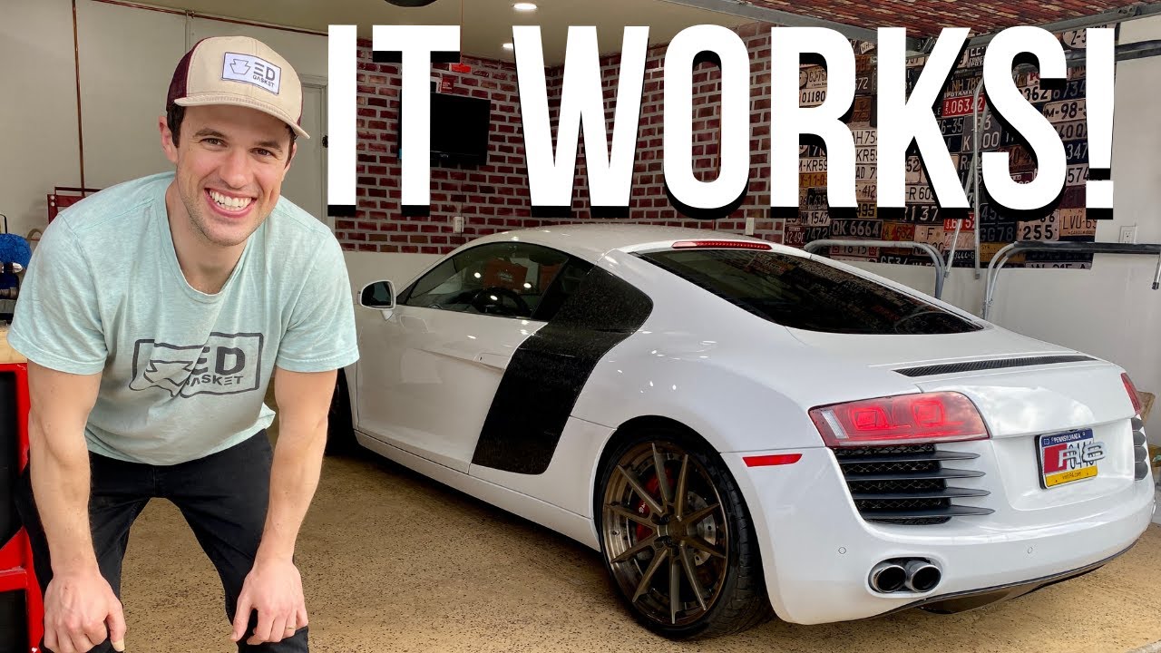 I painted an Audi R8 IN MY GARAGE! | R8 Rebuild Part 5 - YouTube