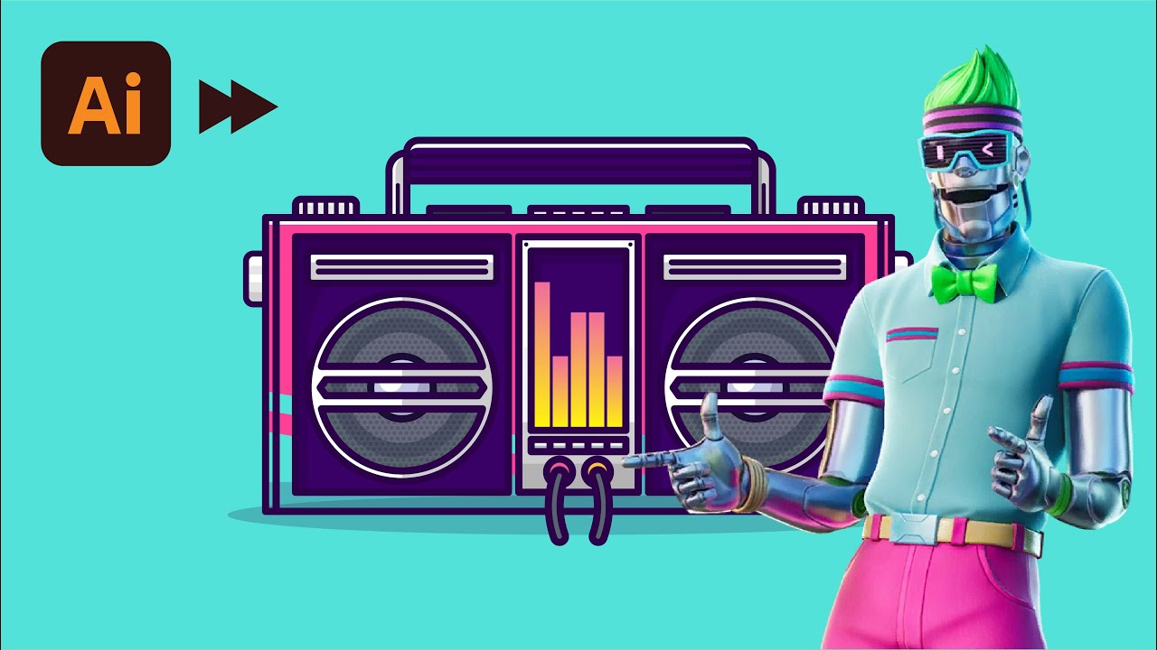 Flat Design Fortnite - Illustrator CC Tutorial Time-lapse HD - YouTube