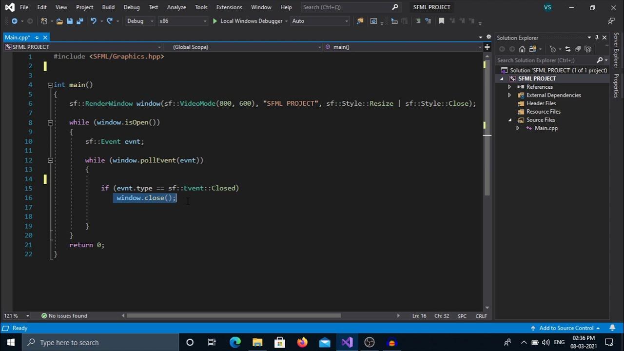 SFML C++ For Beginners in Hindi - 02: Events in SFML || Game Development - YouTube
