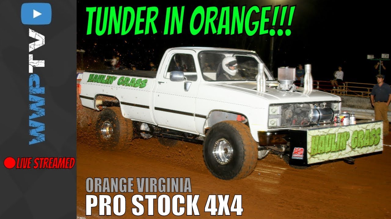 PRO STOCK 4X4 TRUCKS pulling at THUNDER IN ORANGE at Orange Virginia ...