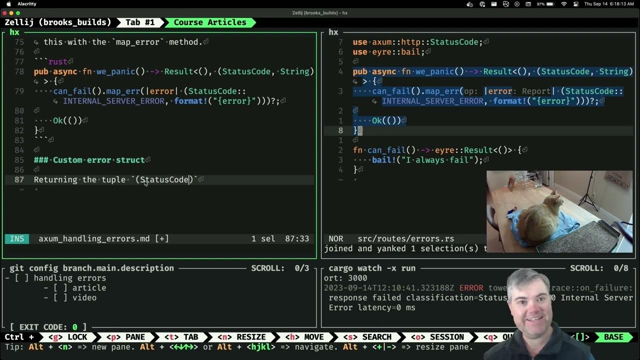 Stream archive: Writing article for handling Axum Errors (2023-09-14) - YouTube