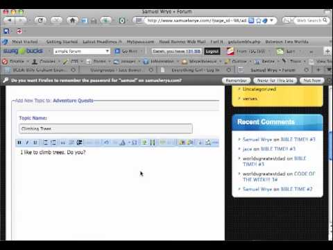 How to make a forum post on Wordpress - YouTube