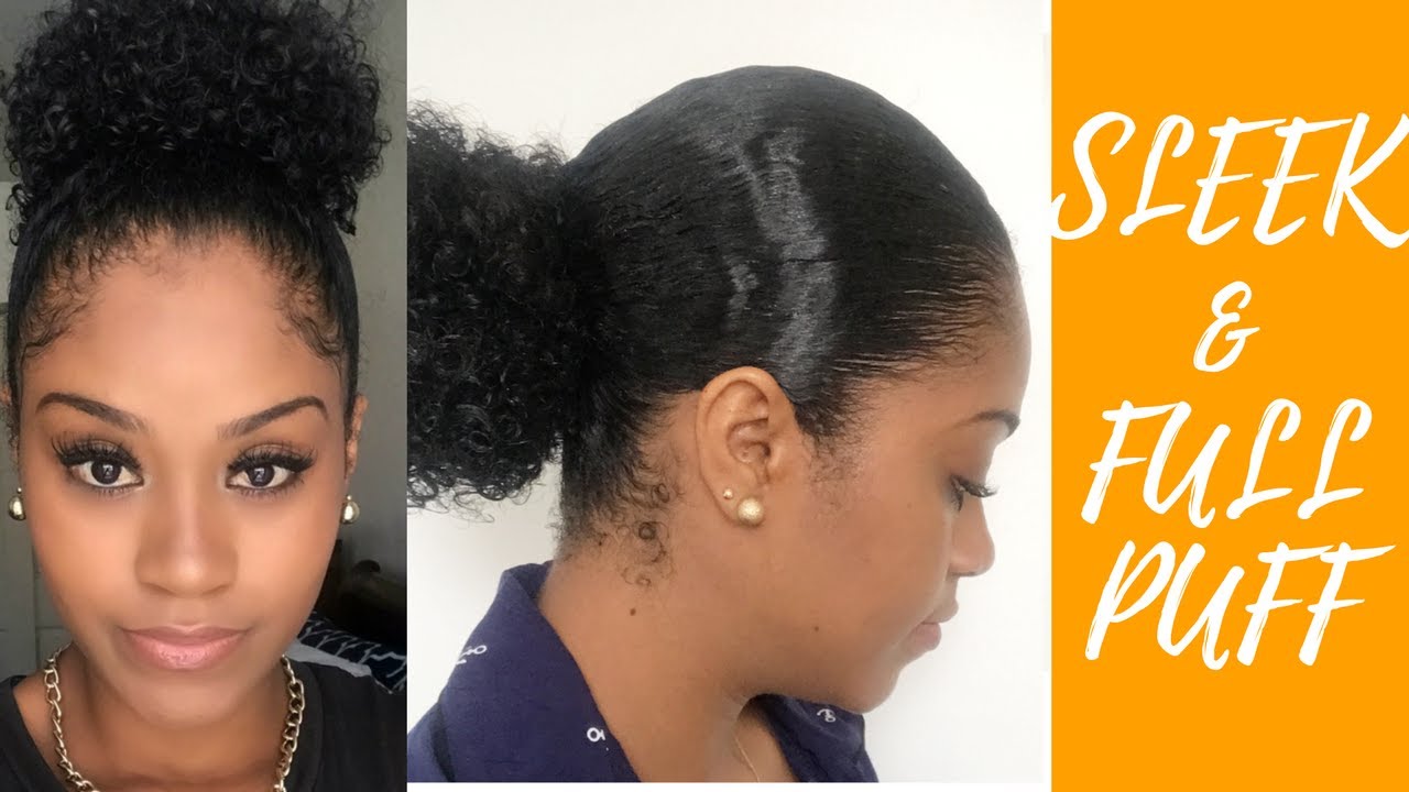 SLEEK LOW PUFF ON SHORT TO MEDIUM LENGTH HAIR|| TRICK TO A FULLER PUFF ...