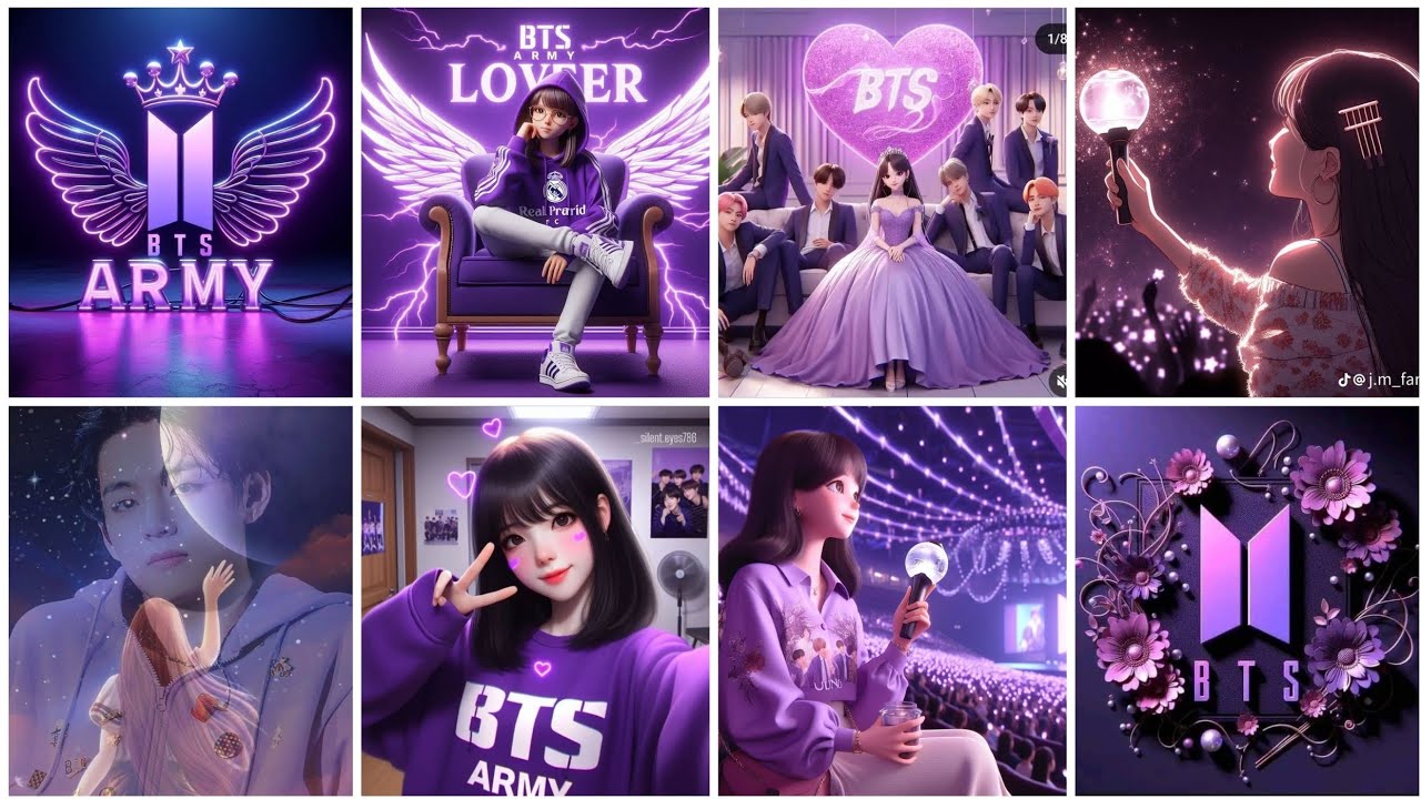 💜 BTS Army Fan Girl profile picture 🔥🧿 || BTS Lover Girl Cartoon Dp ...