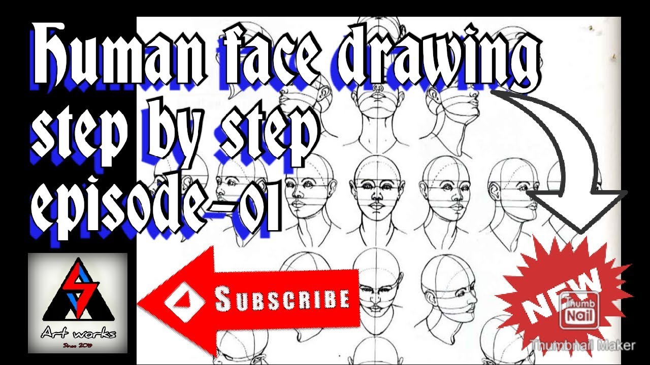 How to draw Human face step by step |#Tutorial #episode 01| Art works ...