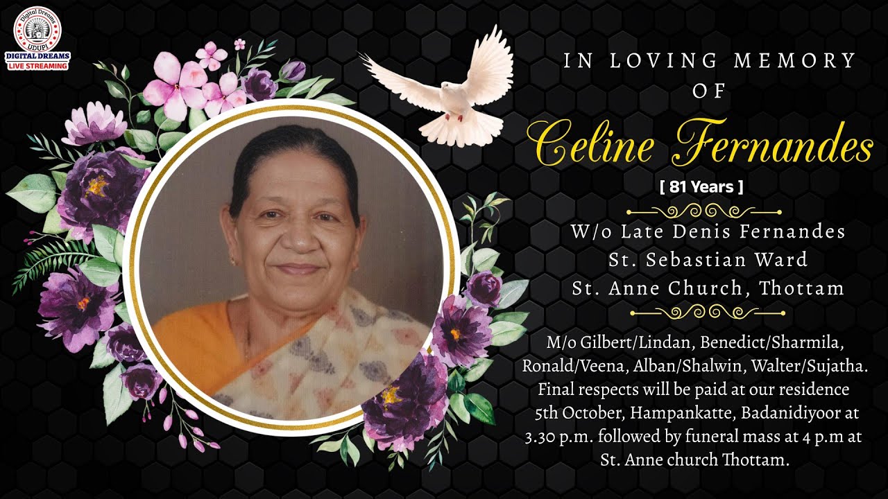 Final Journey of Celine Fernandes | 5th October 2024 | St. Anne Church ...