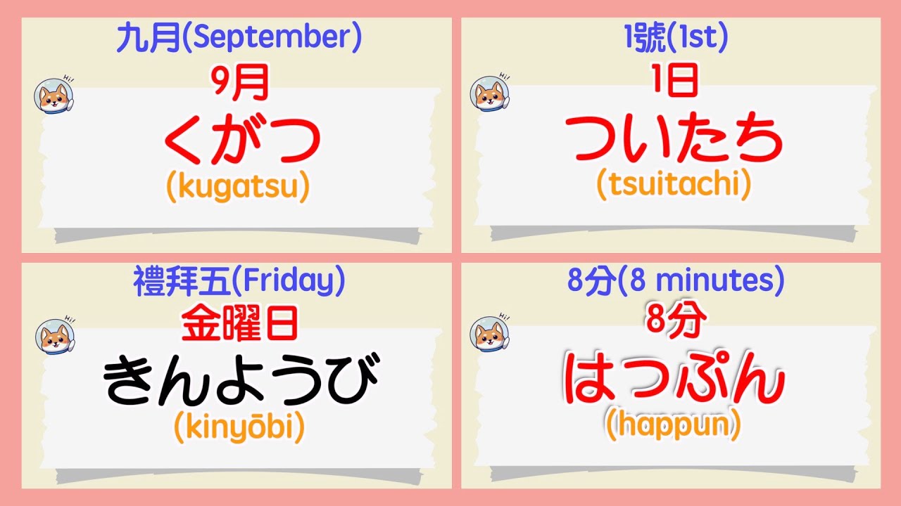 【Japanese words】About Date and Time Japanese Pronunciation - YouTube