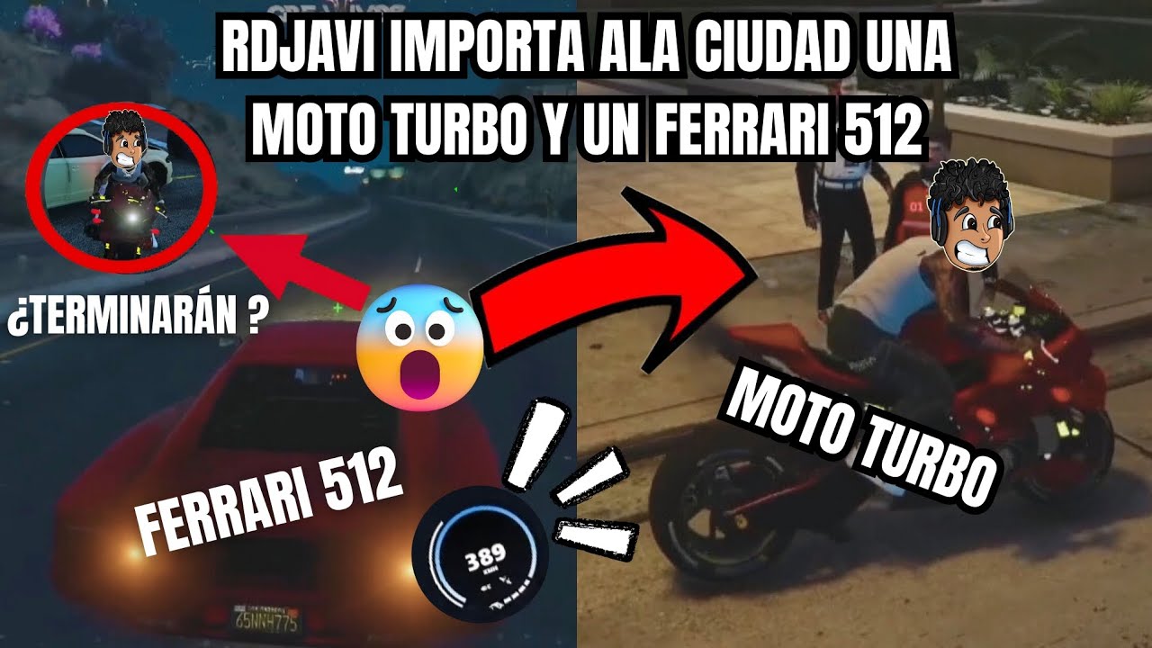 RDJAVI: IMPORTA UNA MOTO TURBO Y UN FERRARI 512 😨😨 - YouTube
