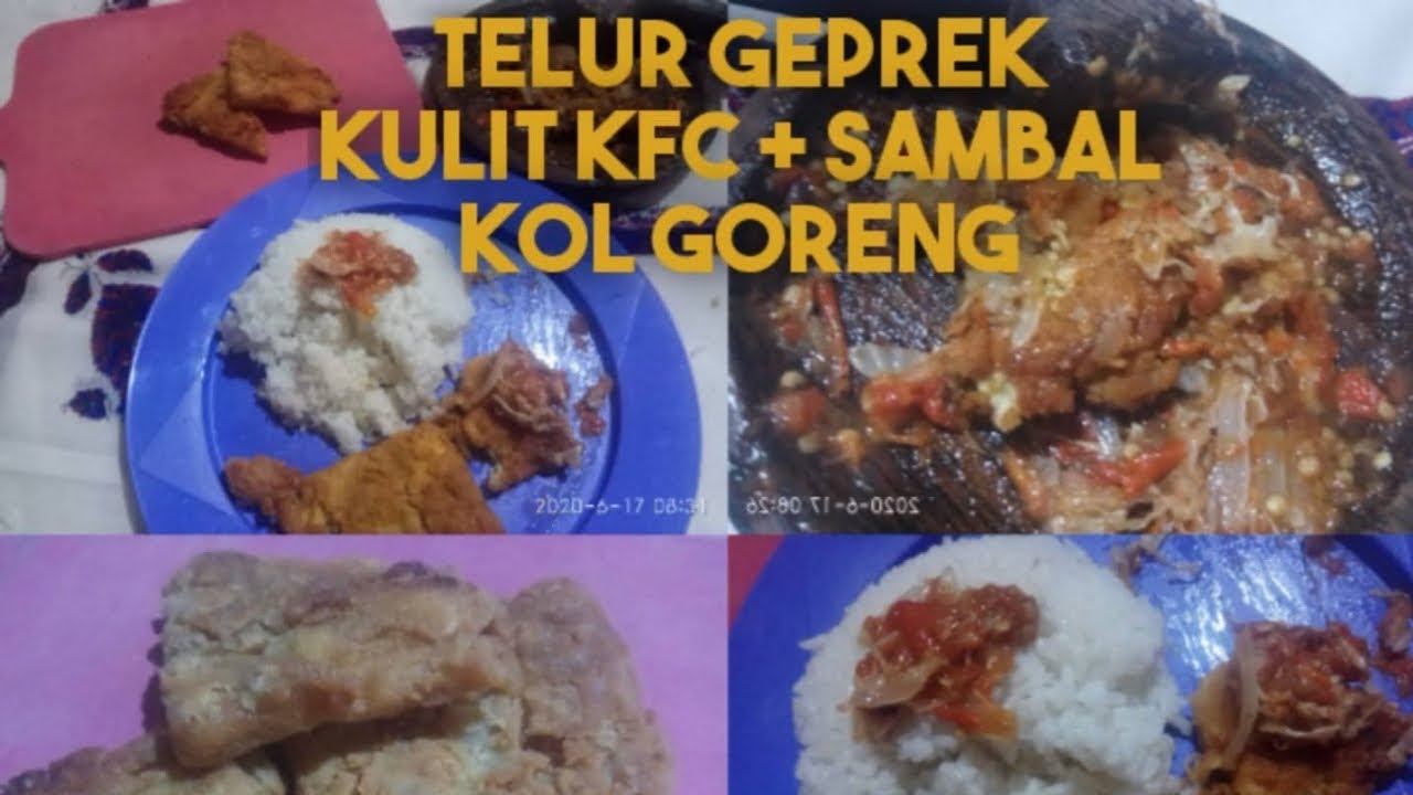 RESEP TELUR GEPREK KULIT KFC SAMBAL KOL GORENG - YouTube