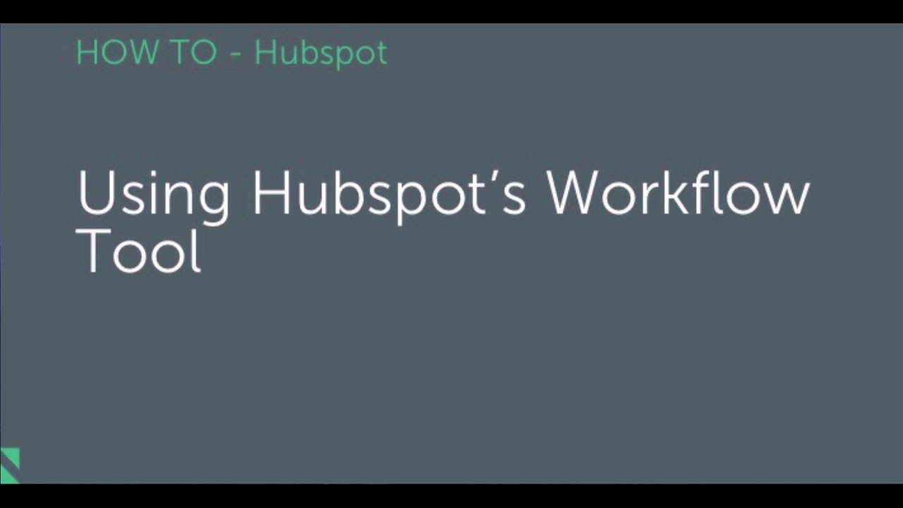 Hubspot - How to use Hubspot's Workflow Tool - YouTube