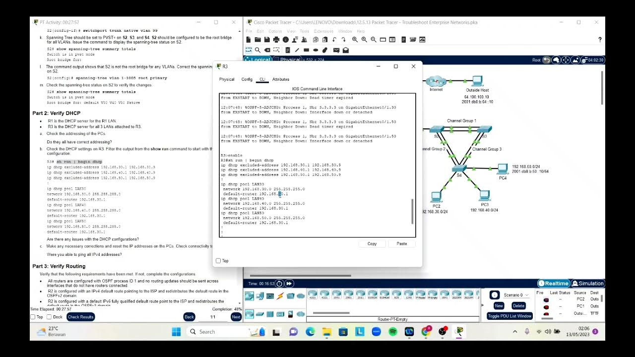 12 5 13 Packet Tracer Troubleshoot Enterprise Networks - YouTube
