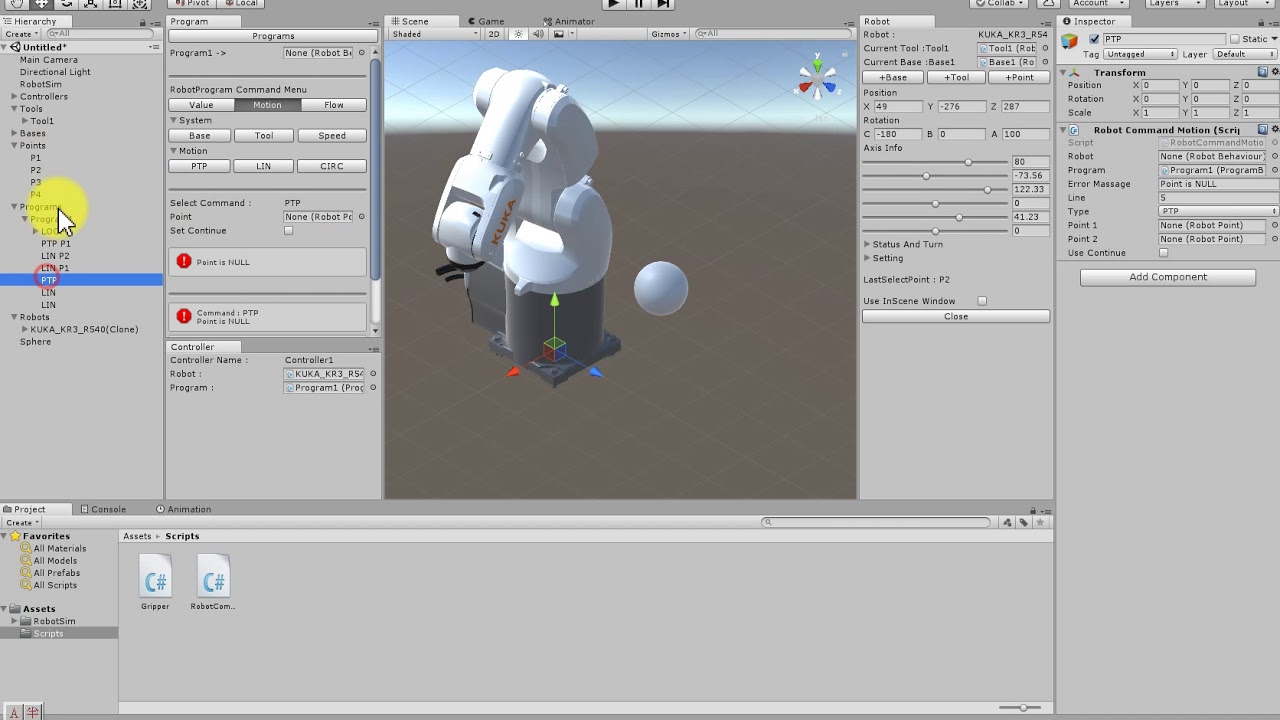 RobotSim-測試夾爪功能-Gripper-RobotCommandGripper - YouTube