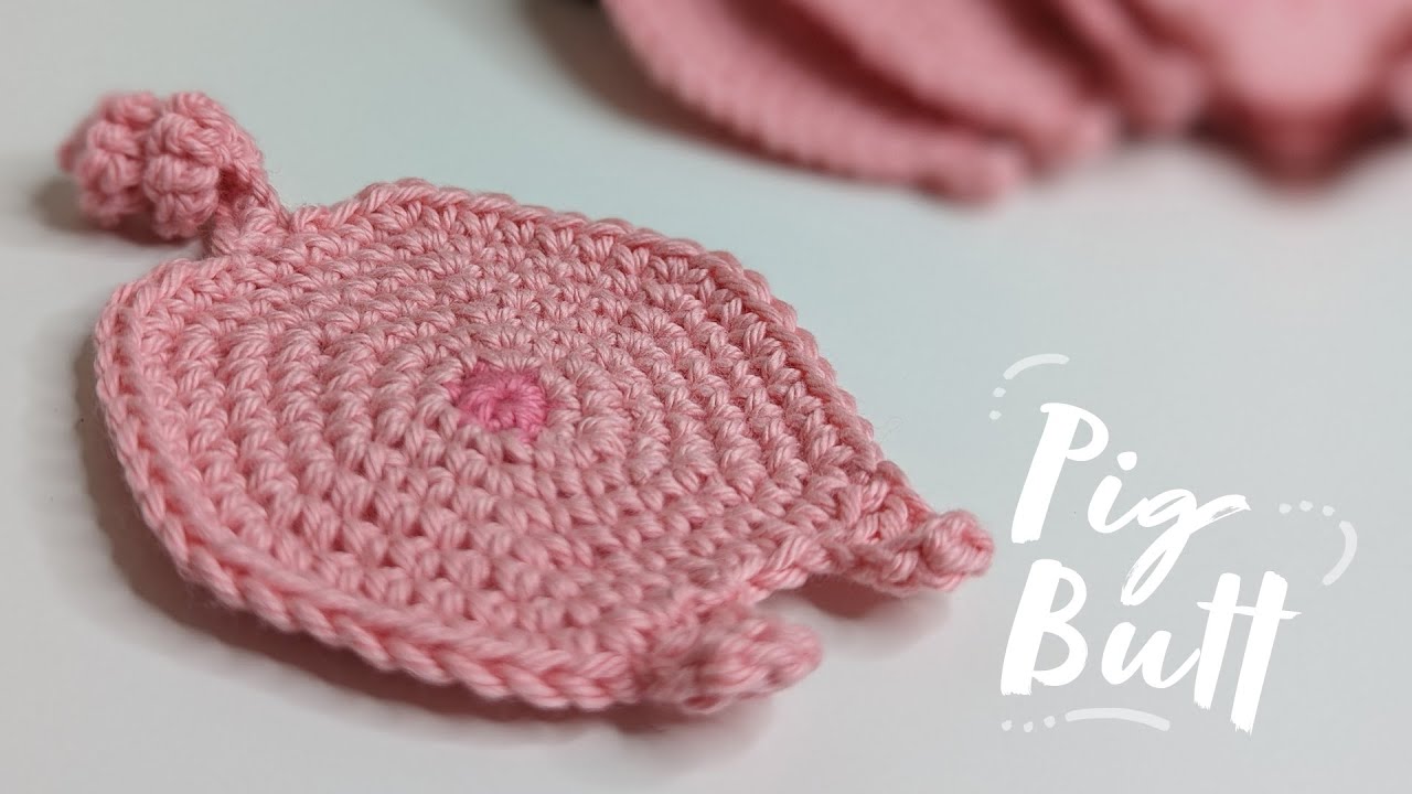 How to Crochet a Pig Bottom Coaster - Very Easy and Simple Crochet ...