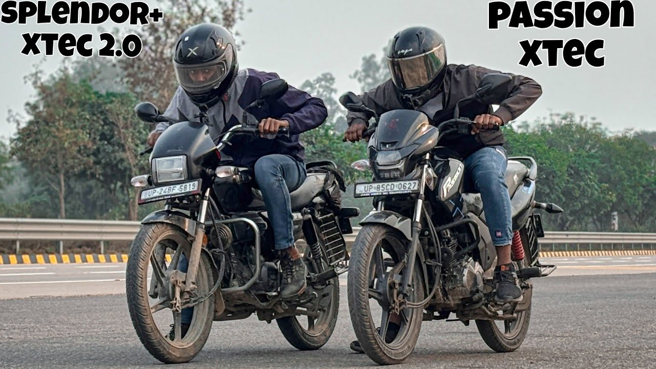 Hero Passion Xtec vs Hero Splendor+ Xtec 2.0 || DRAG RACE - YouTube