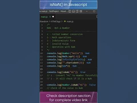 isNaN in Javascript #Shorts - YouTube