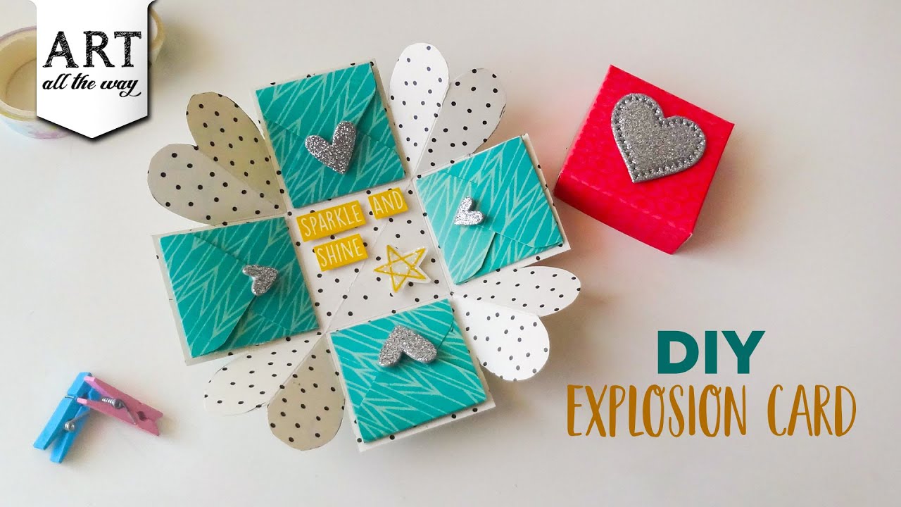 DIY Explosion Card | Pop-up card Ideas | Greeting cards | Simple ...