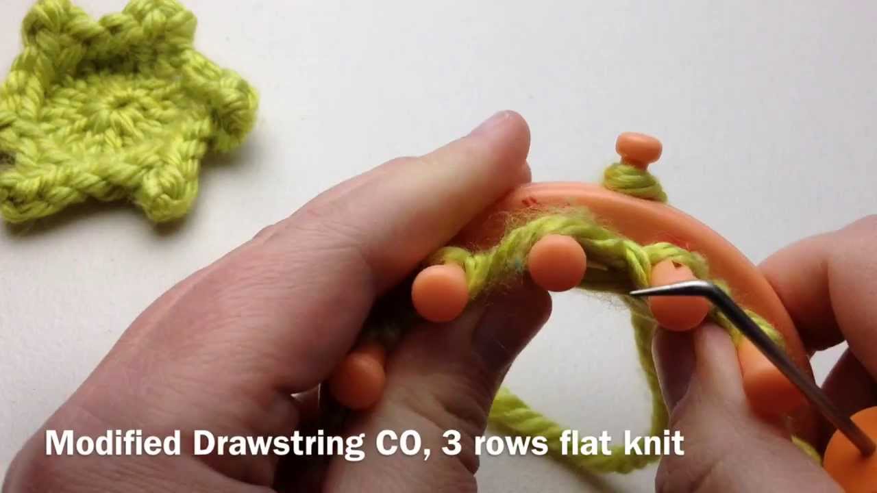 Loom Knitting: Picot Star - 6 pointed flower - YouTube