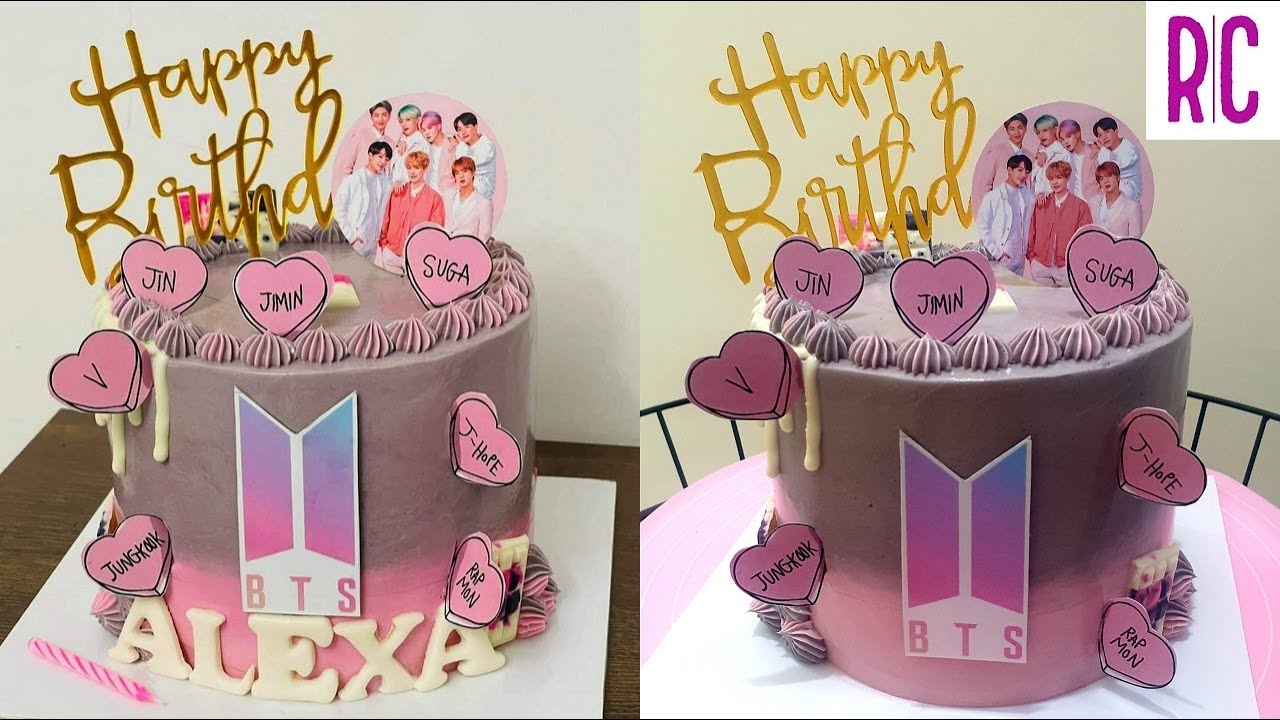 BTS CAKE | How to make BTS inspired cake | Purple Cake | Ube Cake ...