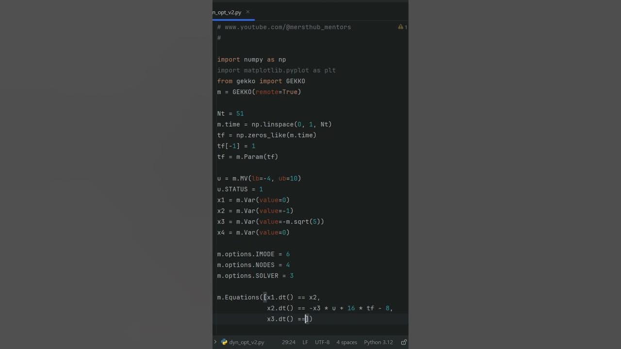 Master Dynamic Optimization in Python with GEKKO: Solve and Visualize Control Problems Easily ...