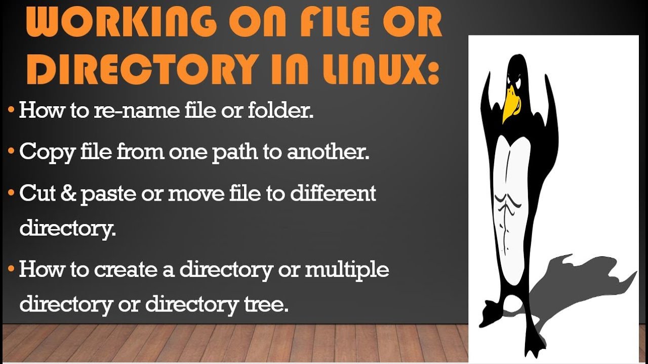 Rename file or directory | cd cp mv mkdir | change directory | move ...
