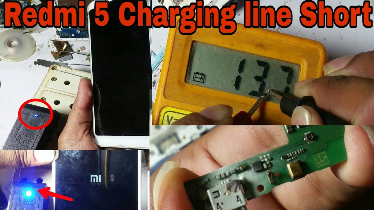 Mi Redmi 5 Charging Problem Charging Line Short 100% Solution - YouTube