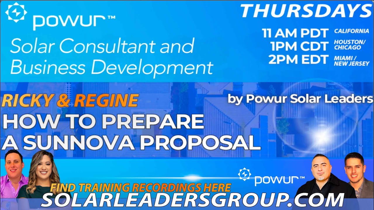 Powur Solar | How to build a Sunnova Proposal with Ricky Madril and ...