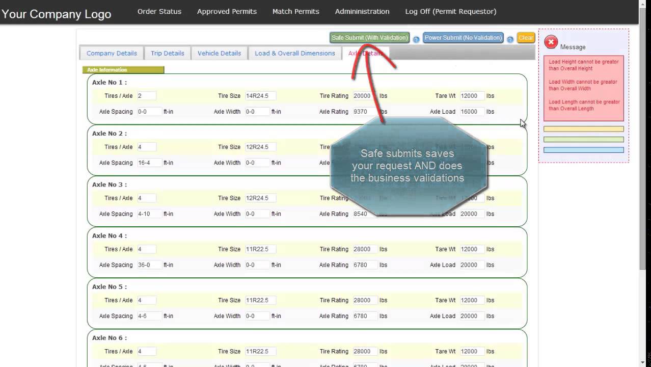 Creating Oversize Overweight permit information - YouTube
