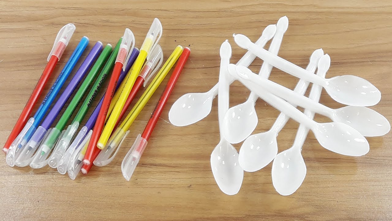 Plastic spoon & Old pen reuse idea | DIY art and craft | DIY HOME DECO ...