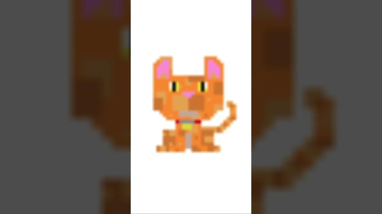 Ginger cat pixel art - YouTube