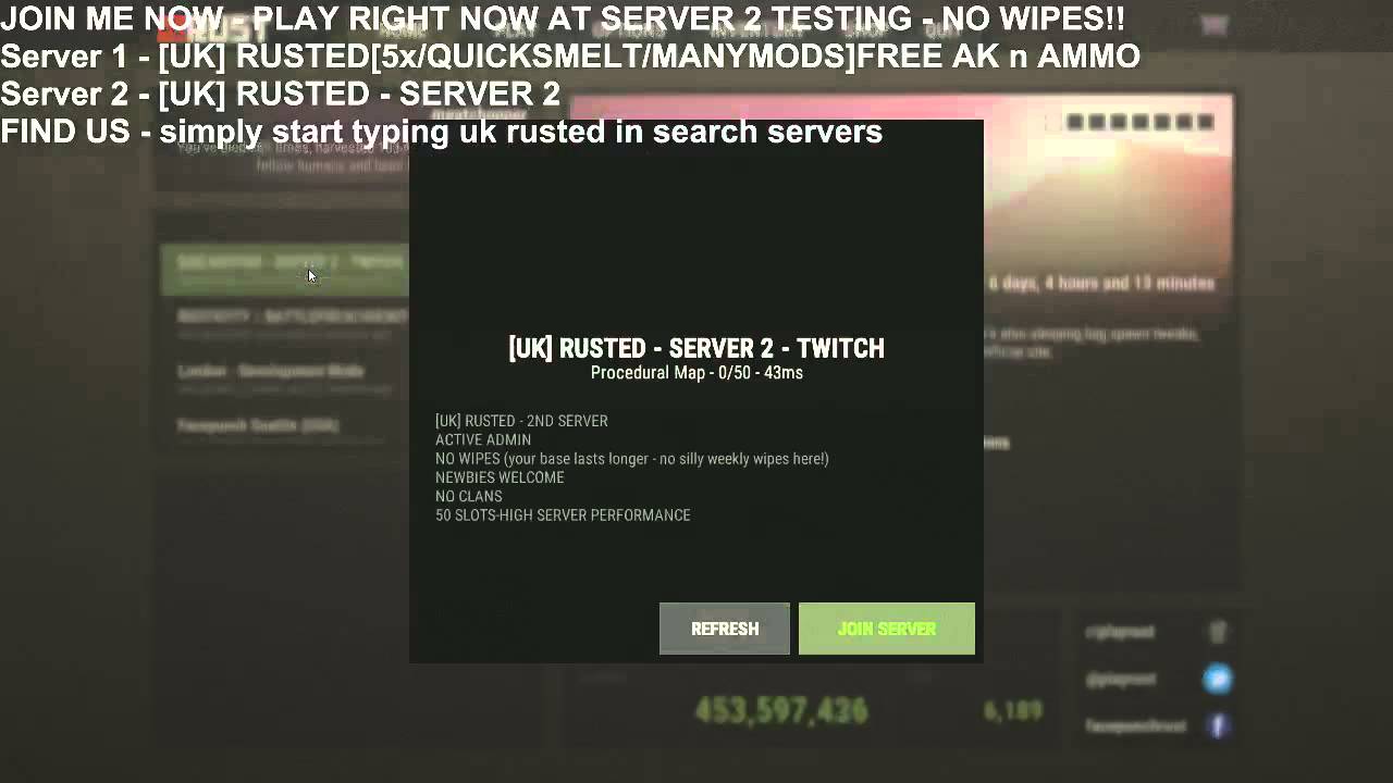 rust join me on my server [UK] RUSTED - SERVER 2 - YouTube