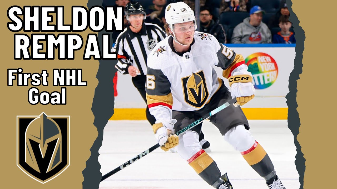 Sheldon Rempal #56 (Vegas Golden Knights) first NHL goal Jan 23, 2024 ...