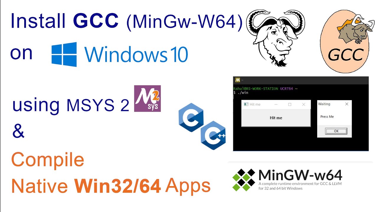 Install 64bit GCC MingW W64 On Windows 10 11 Using MSYS2 Installer