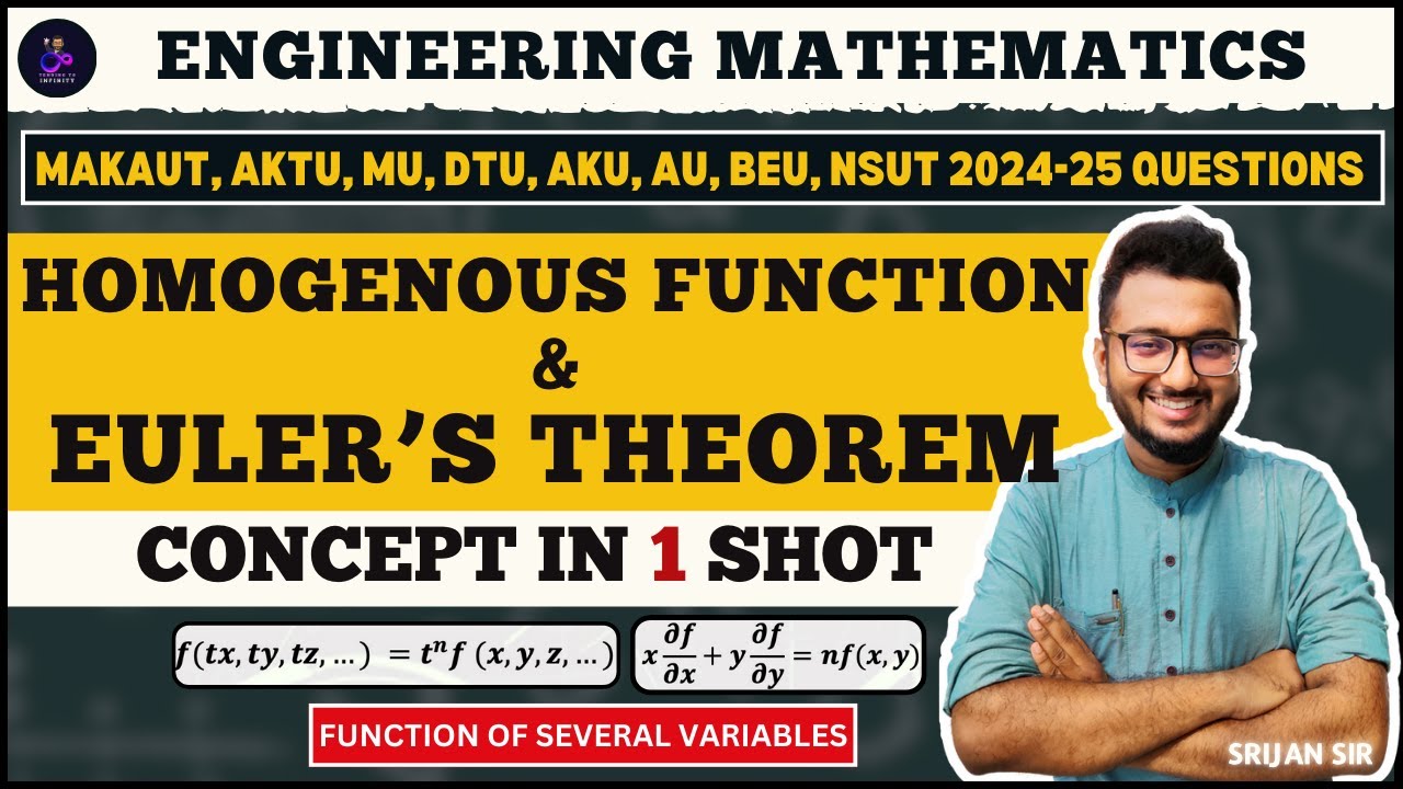Homogenous Function Eulers Theorem 2 Variables Pyq Function Of Several Variable Youtube