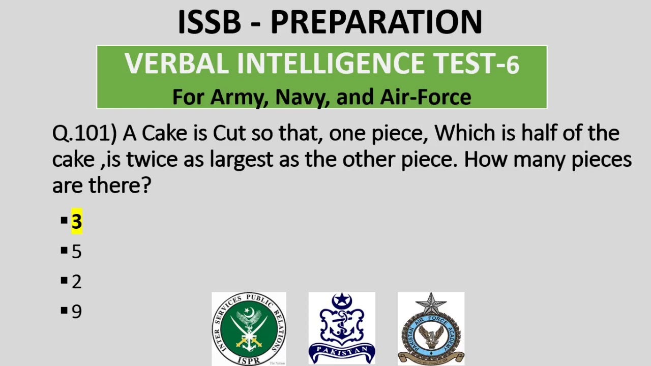 Verbal Intelligence Test for Pak ARMY, NAVY, AIR FORCE- verbal ...