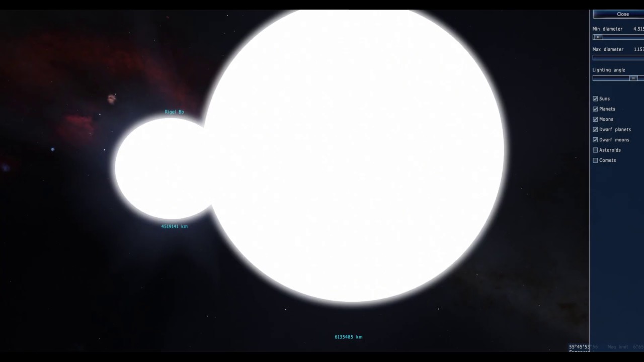 Travel To Rigel in space engine warp ship - YouTube