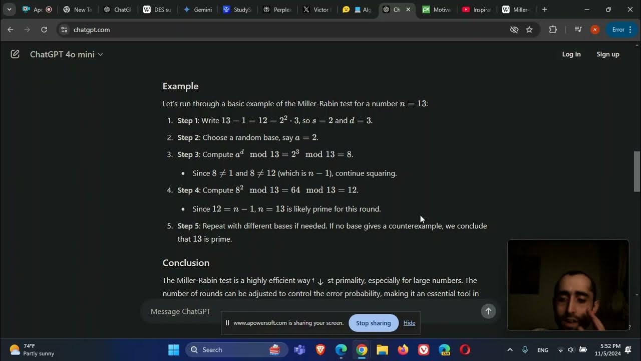 Cryptography reading together on Miller Rabin primality test - YouTube