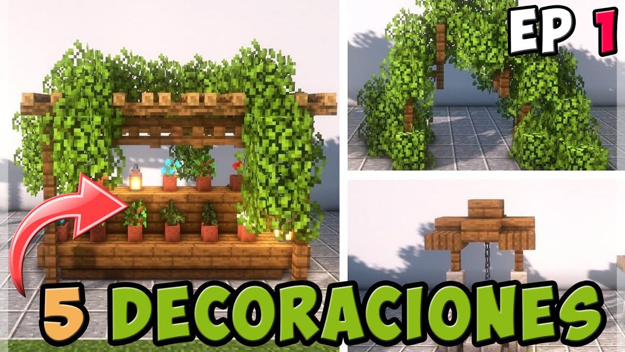 👉 5 Nuevas decoraciones en Minecraft 🍊| Ep 1 - YouTube