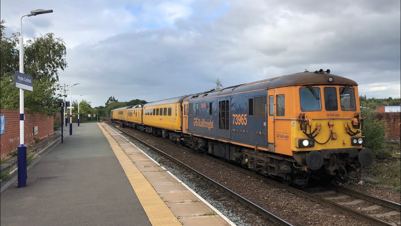 Network Rail Test Train 73965 - 73961 Derby R.T.C - Chinley South Jn ...