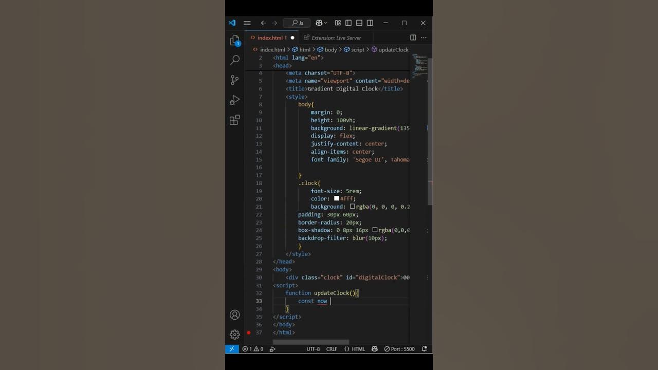 Digital Clock Javascriptcoding Javascript Coding Js Backenddeveloper Codemepro Youtube