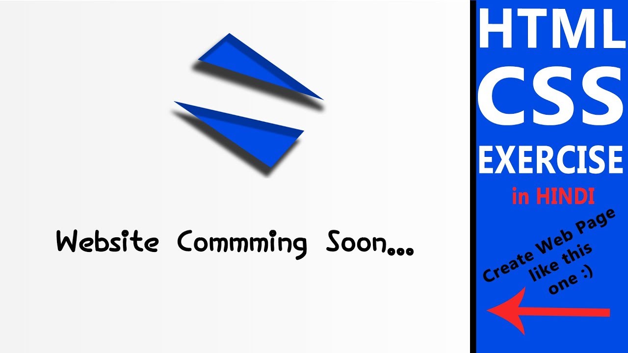 How to Create Coming Soon... Web Page Using HTML and CSS in Hindi ...