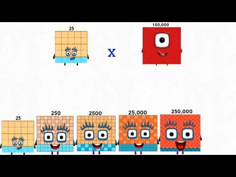 Numberblocks 25 Times Table stage 1 to 4 and generate up to 25 000 000 ...