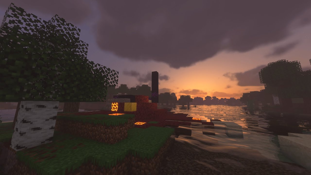 Minecraft Sunset Ambience by the Lake | Chill & Peaceful Vibes 4K - YouTube