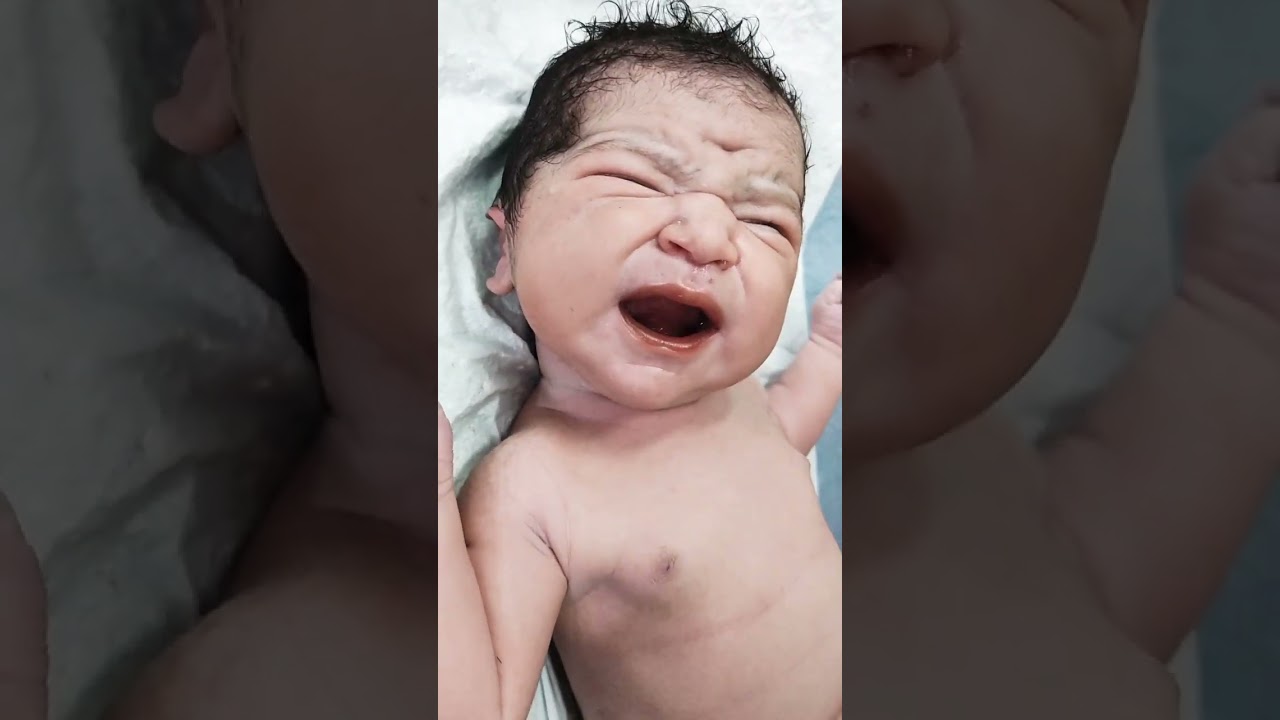Cute newborn baby first cry after normal delivery. #healthy #hospital # ...