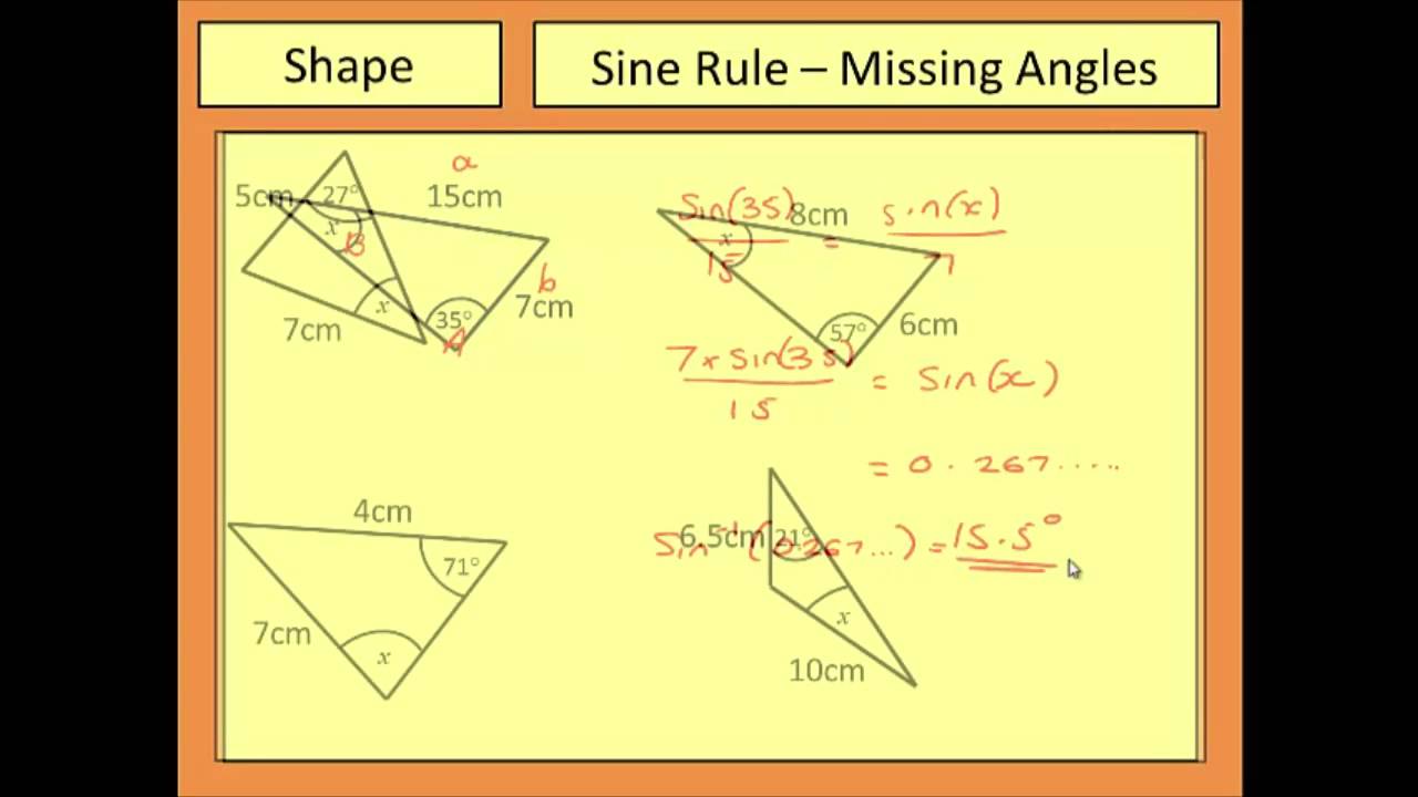 The Sine Rule (Missing Angles) - YouTube